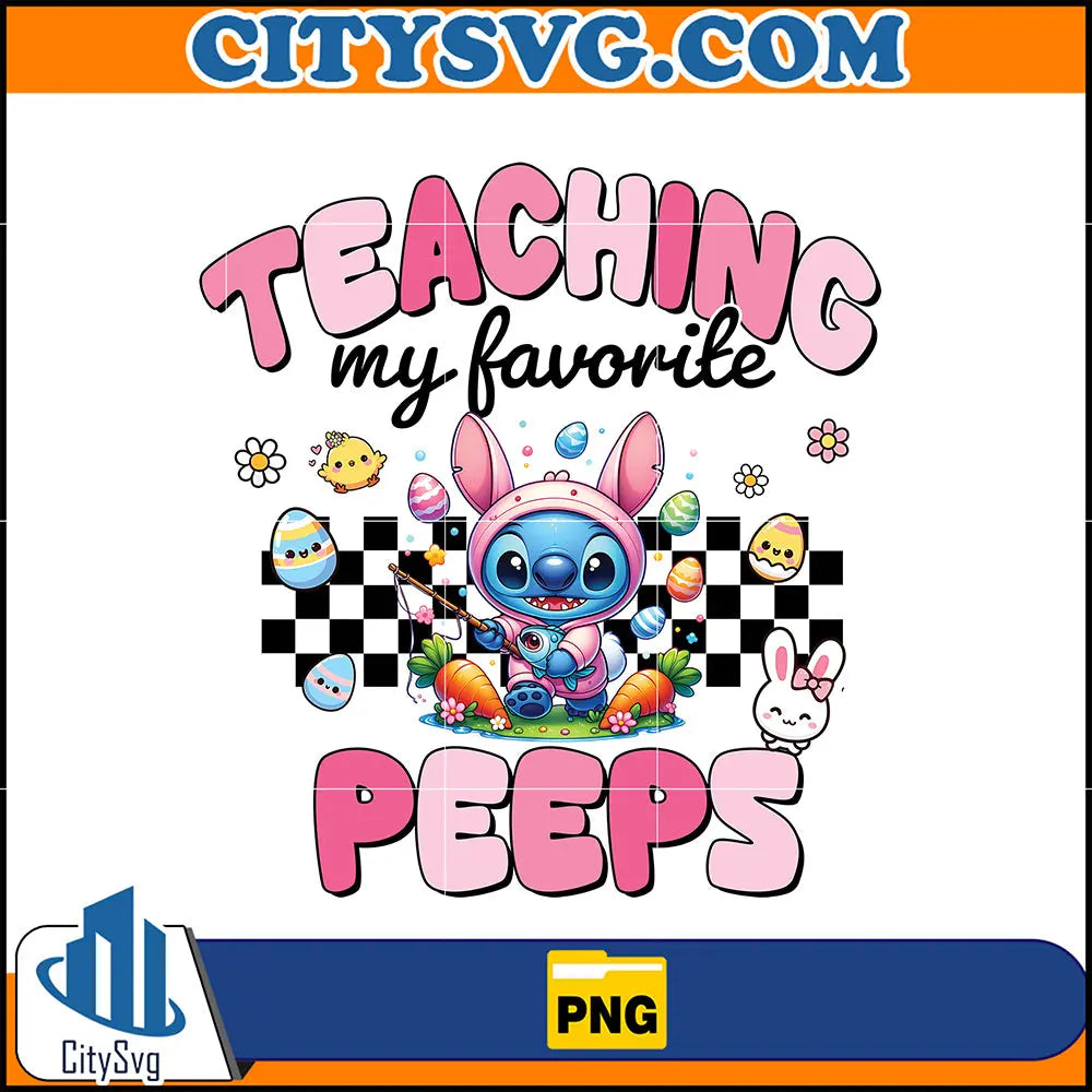 Stitch Teaching My Favorite Peeps Png, Pink Cartoon Stitch Png, Cartoo ...