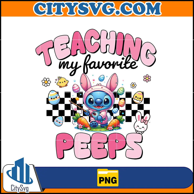 Stitch Teaching My Favorite Peeps Png, Pink Cartoon Stitch Png, Cartoo ...