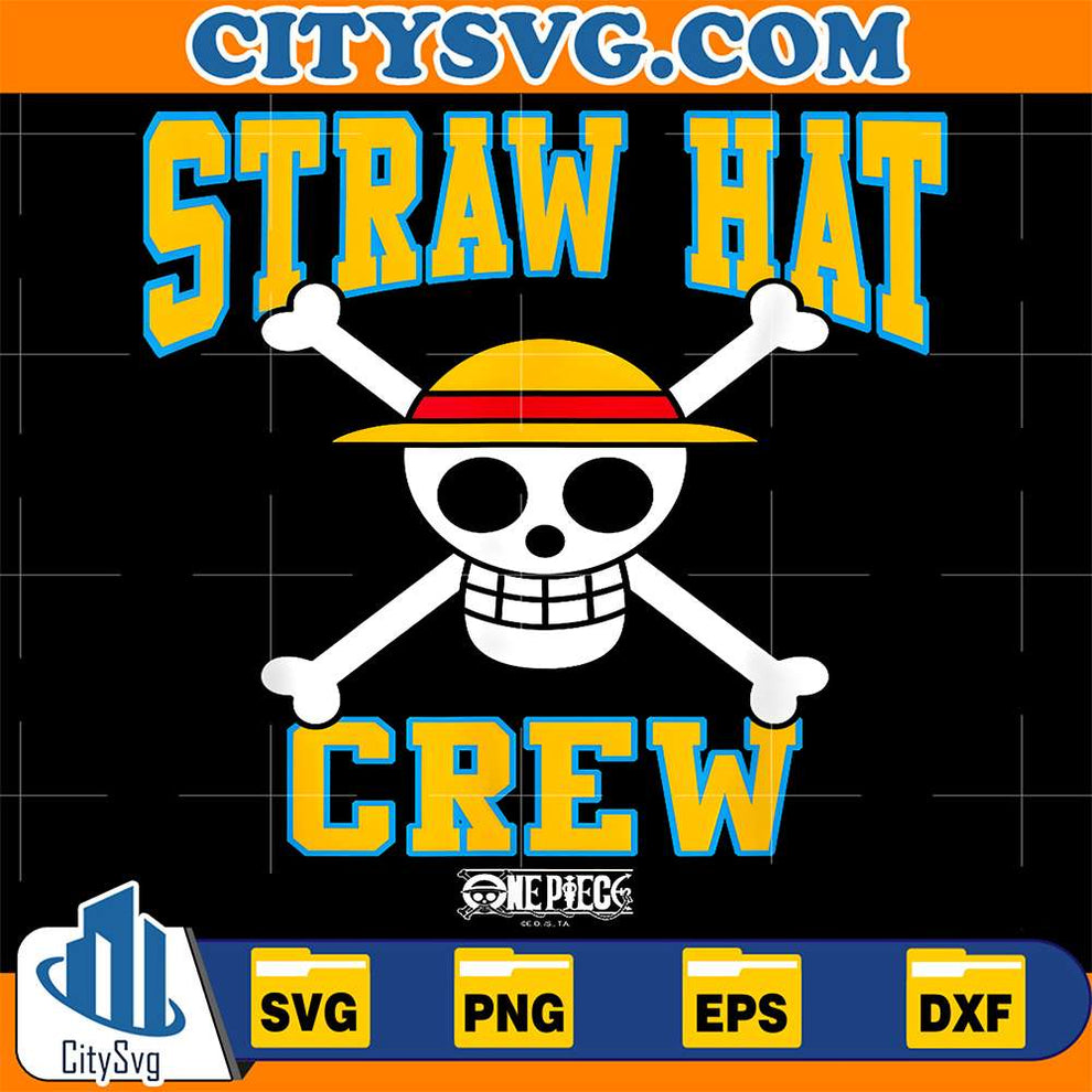 Straw Hat Crew, One Piece Jolly Roger Emblem Svg – CITYSVG