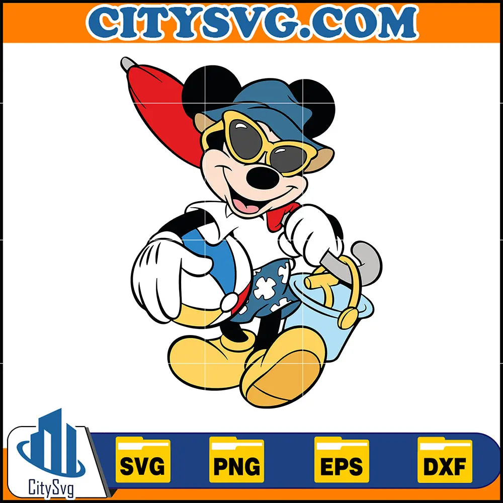 Summer Mickey Svg, Summer Minnie, Mickey and Minnie Beach Time, Layere ...