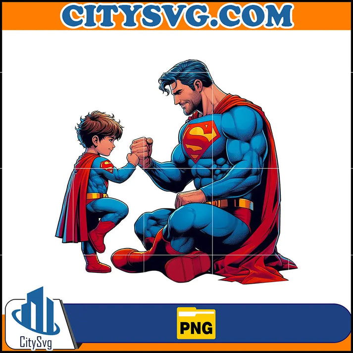 Super Man Dad And Son Png, Super Hero Dad And Son Png, Father's Day 20 ...
