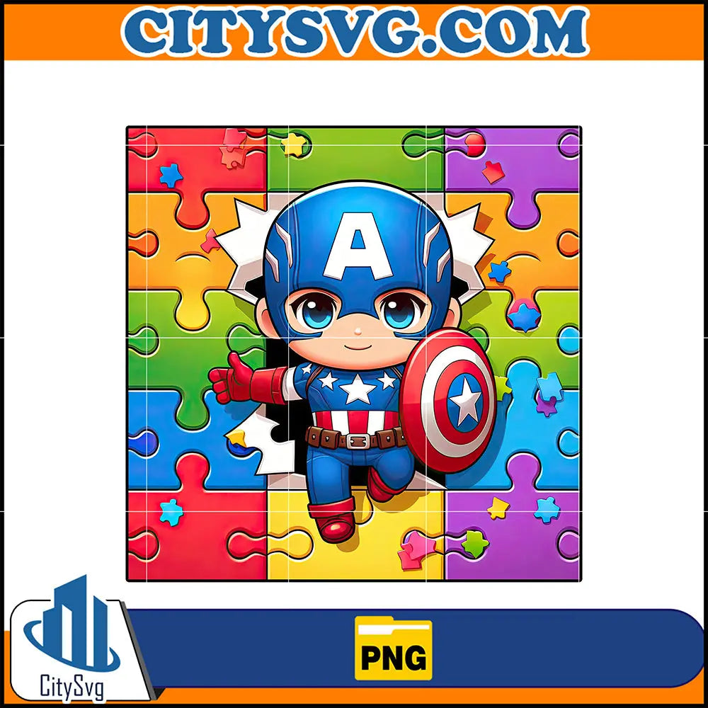 Superhero Captain America Autism Png, Autism Superhero Png, Autism Awa ...