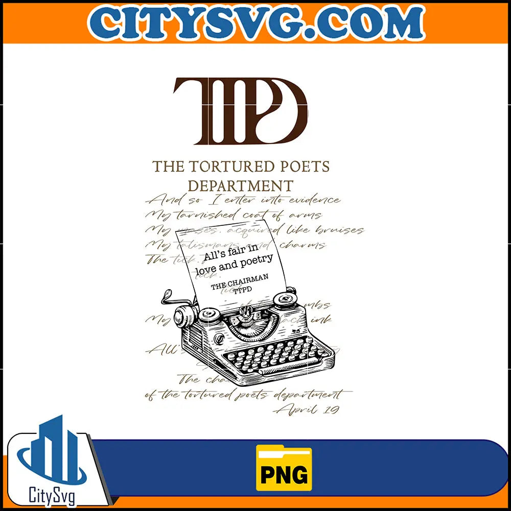 TPPD The Tortured Poets Department Png, All's Fair In Love And Poetry ...
