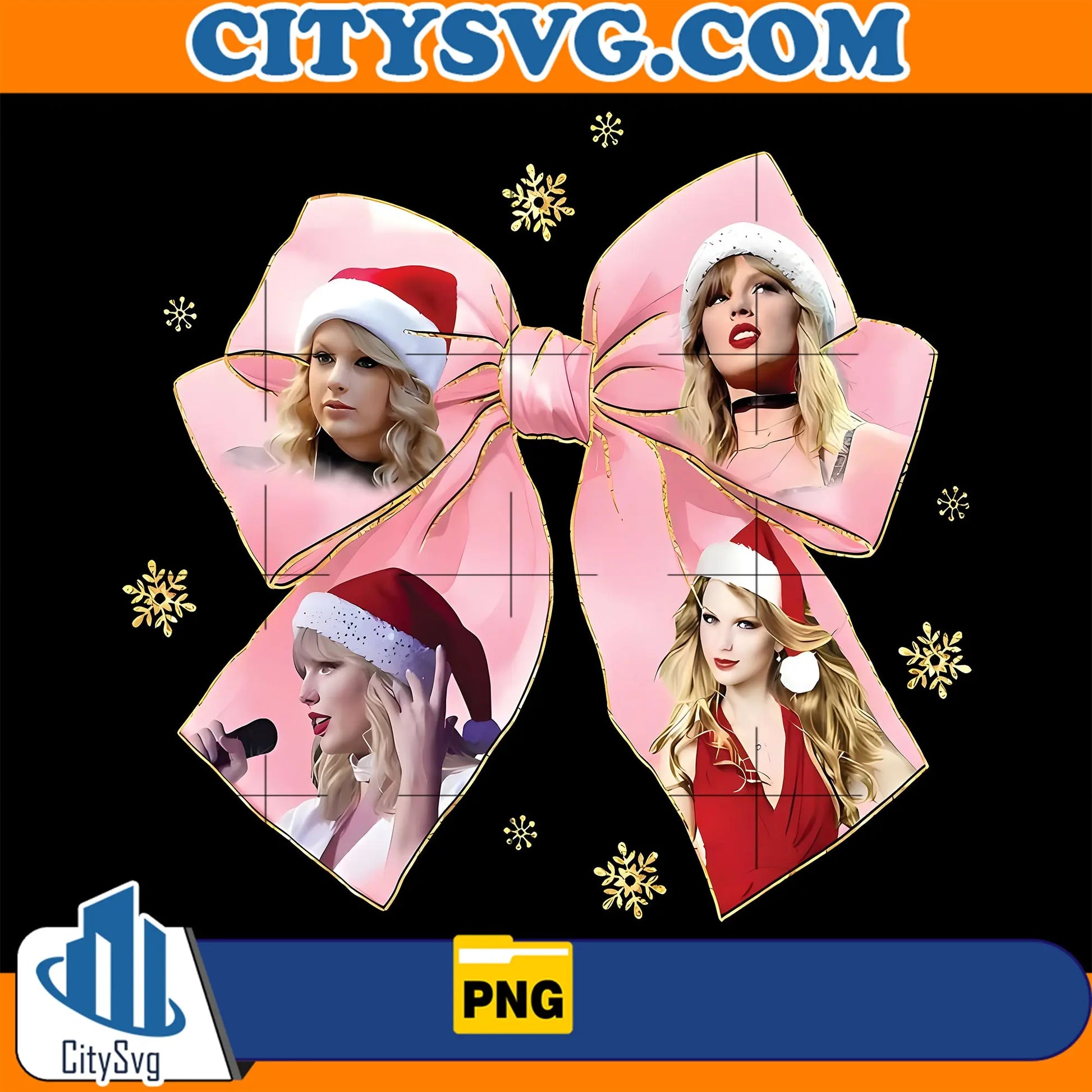 Taylor Swift Glitter Bow Christmas Png – CITYSVG