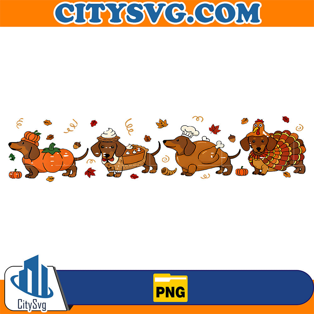 Thanksgiving Dachshund Turkey Gobble Wiener Dog Fall Png – CITYSVG