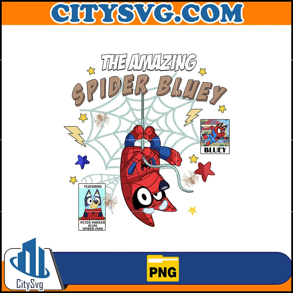 The Amazing Spider Bluey Png, Bluey Family Matching Png, Instant Downl ...