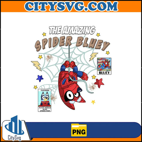 The Amazing Spider Bluey Png, Bluey Family Matching Png, Instant Downl ...