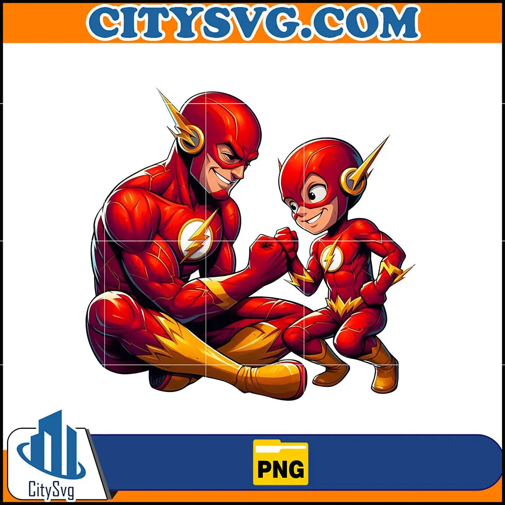 The Flash Dad And Son Png, Super Hero Dad And Son Png, Father's Day 20 ...