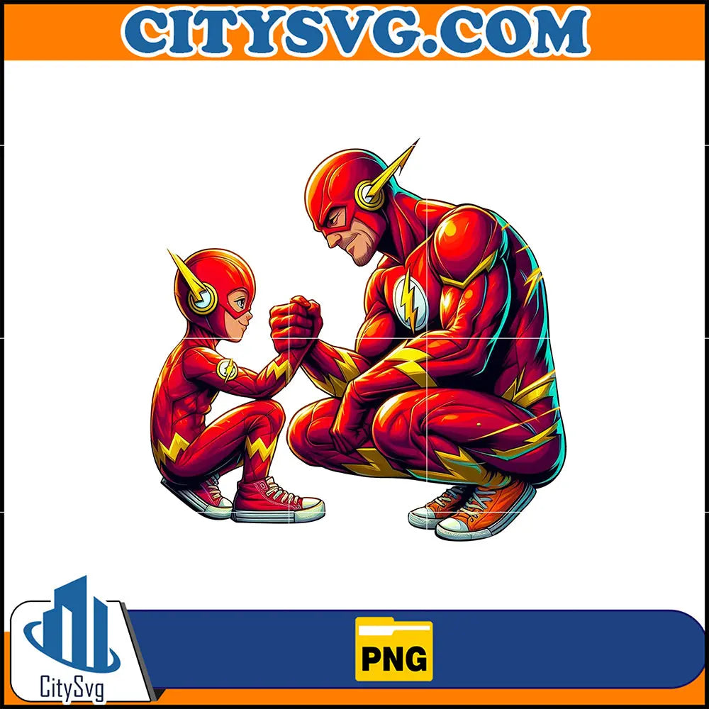 The Flash Dad And Son Png, Super Hero Dad And Son Png, Father's Day 20 – CITYSVG