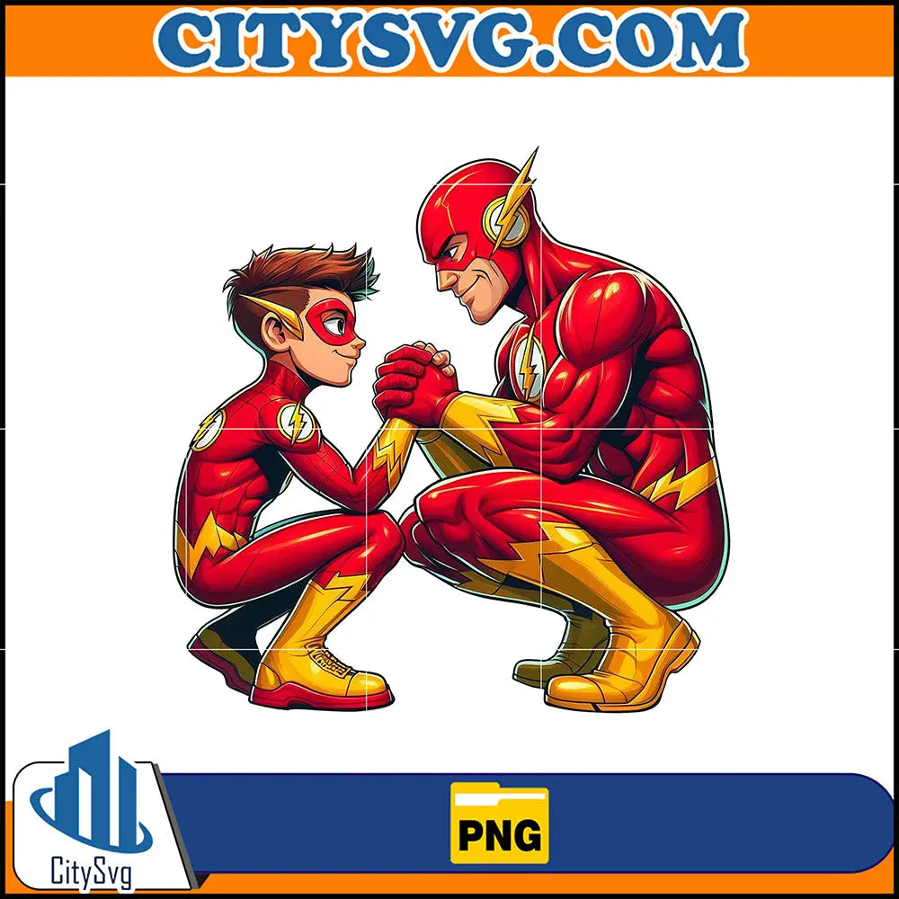 The Flash Dad And Son Png, Super Hero Dad And Son Png, Father's Day 20 ...