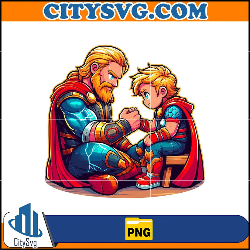 Thor Dad And Son Png, Super Hero Dad And Son Png, Father's Day 2024 Pn ...