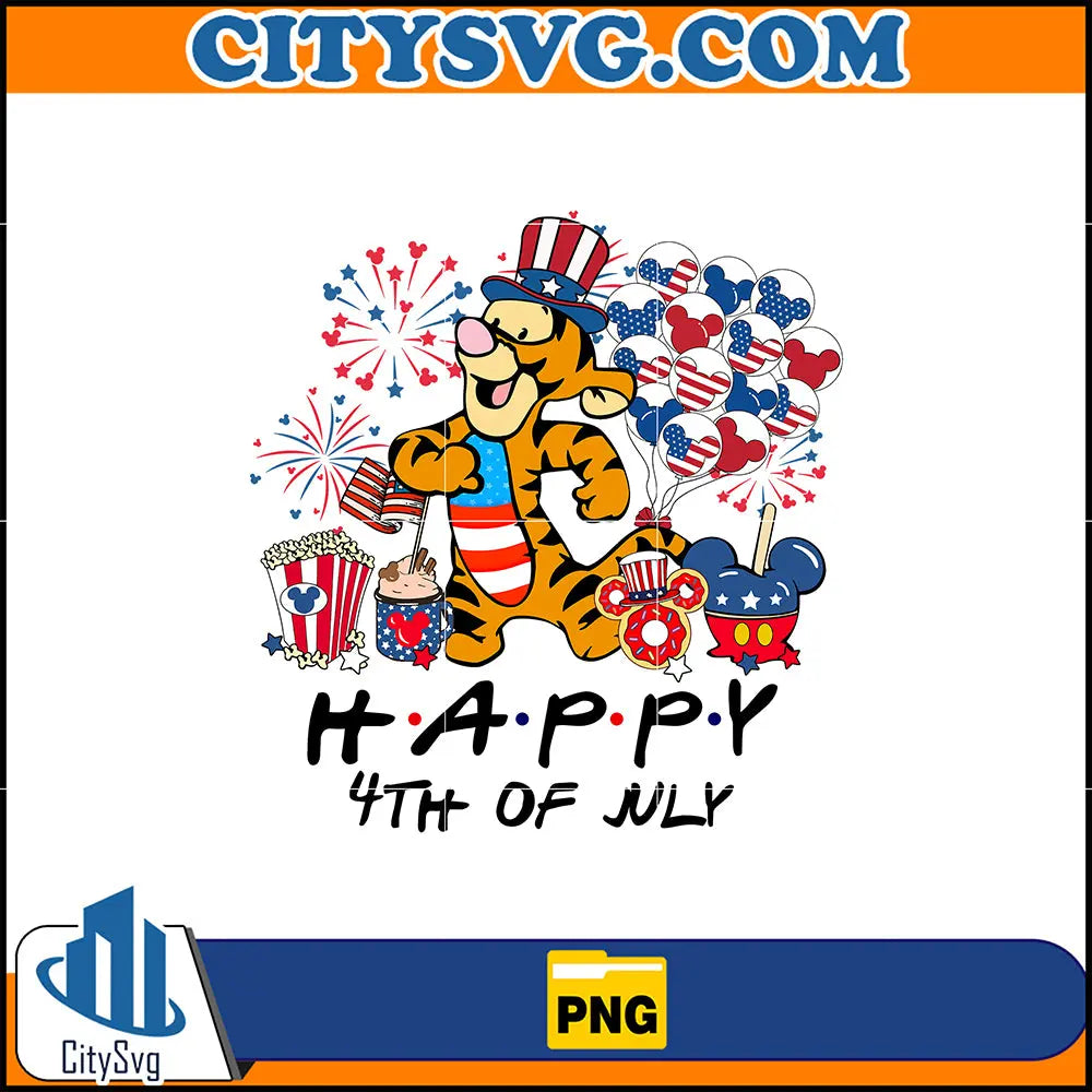 Tigger Happy 4th Of July Png, Cartoon 4th Of July Png, Instant Downloa – CITYSVG