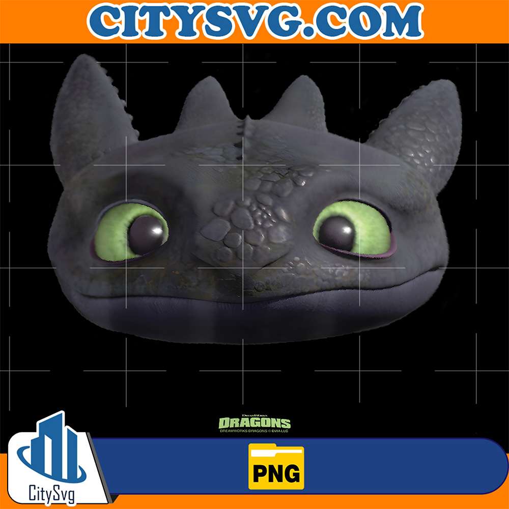 Toothless Night Fury Big Face Costume 3D Png – CITYSVG