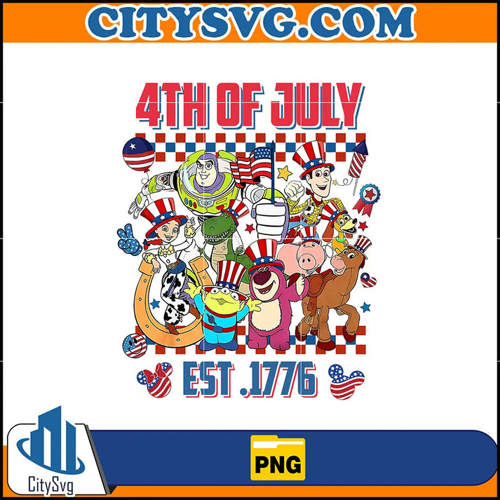 Toy Story Happy 4th Of July Png, Cartoon 4th Of July Png, Instant Down ...