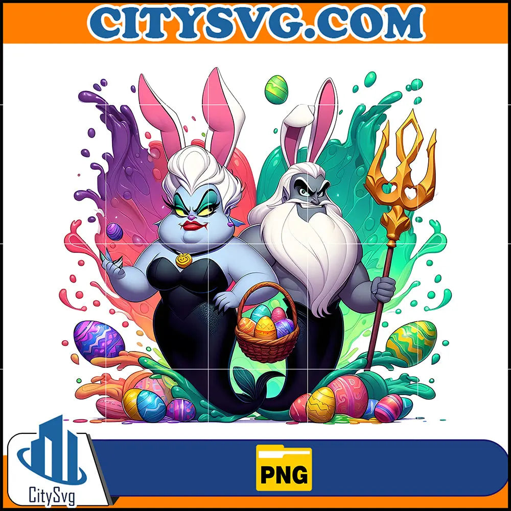Villain Couple Cartoon Easter Png, Funny Chibi Easter Png, Cartoon Eas ...