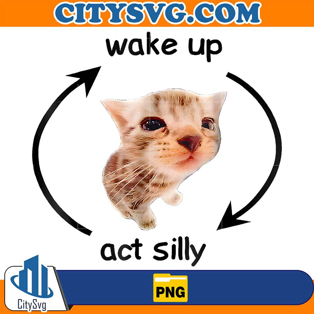 Wake Up Act Silly Cat Kids Png – CITYSVG