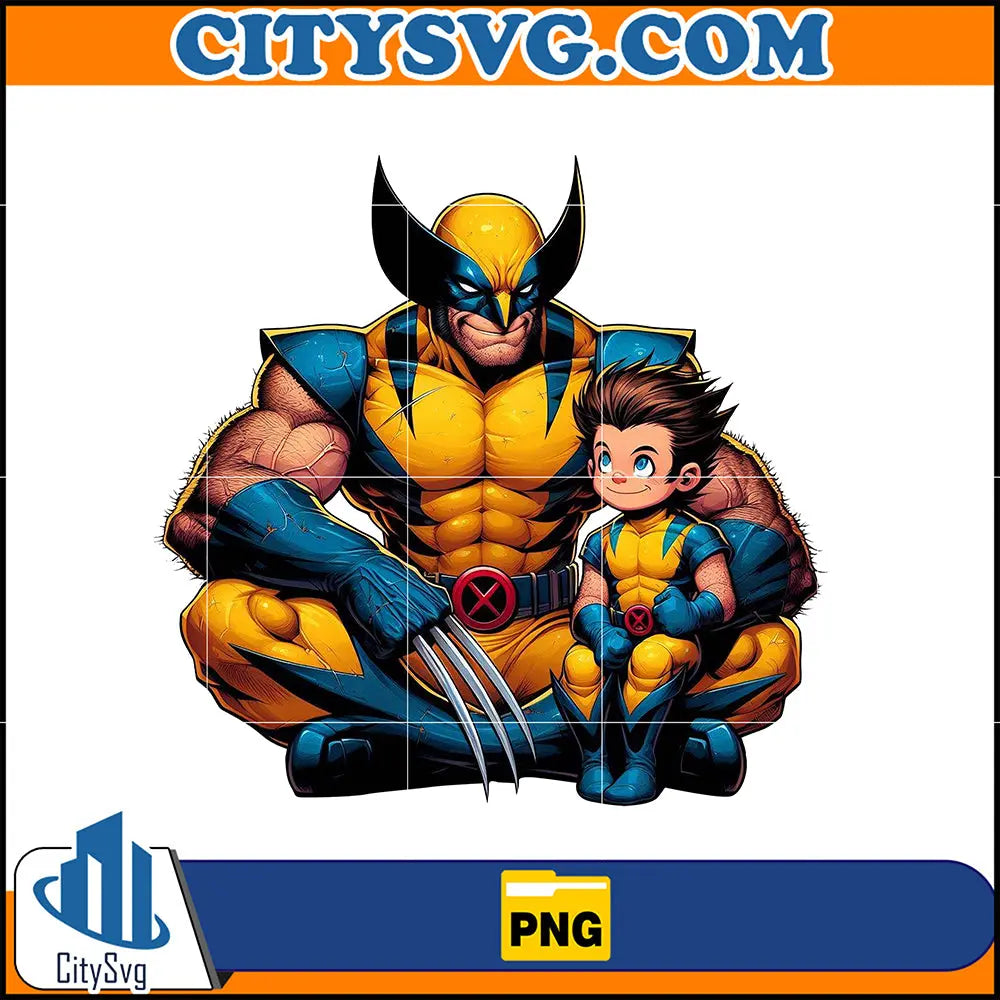 Wolverine Dad And Son Png, Super Hero Dad And Son Png, Father's Day 20 ...