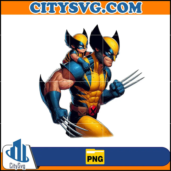 Wolverine Dad And Son Png, Super Hero Dad And Son Png, Father's Day 20 ...