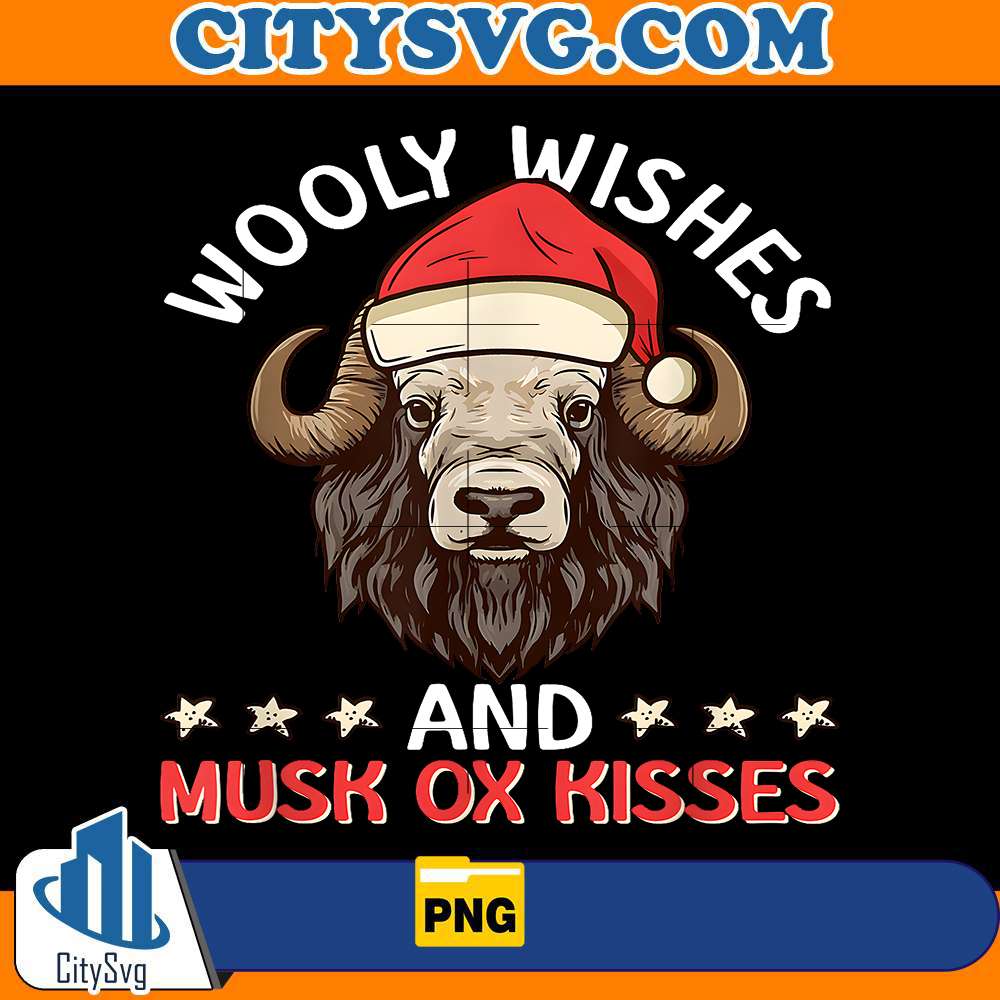 Wooly Wishes And Musk Ox Kisses Png, Musk Ox Muskox Christmas Png – CITYSVG
